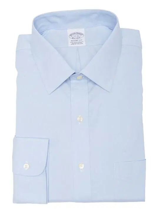 Brooks Brothers Stretch Supima® Cotton Dress Shirt - Light Blue