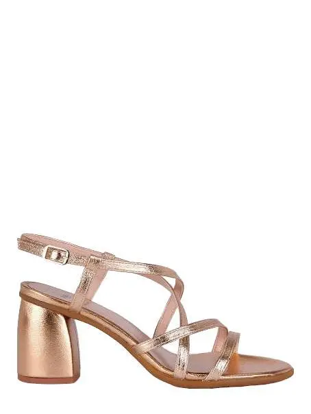 MENINA STEP Cloe Leather Heeled Sandal - Champagne