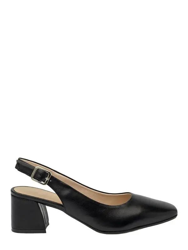MENINA STEP Pia Leather Slingback Pump - Black