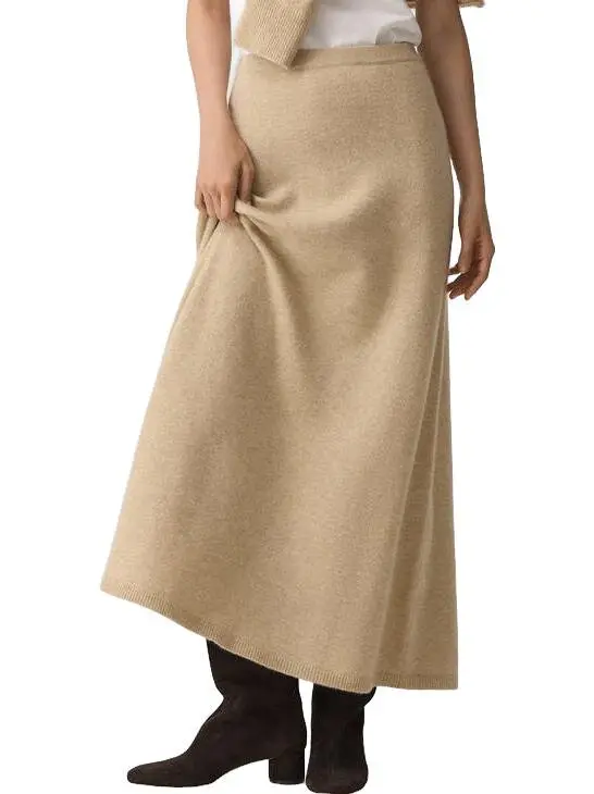 Theory Astor Wool Blend Maxi Skirt - Beige