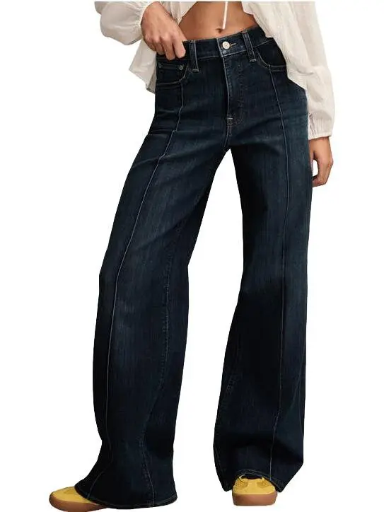 Lucky Brand Stevie High-waist Wide-leg Jeans - Lowkey Wash