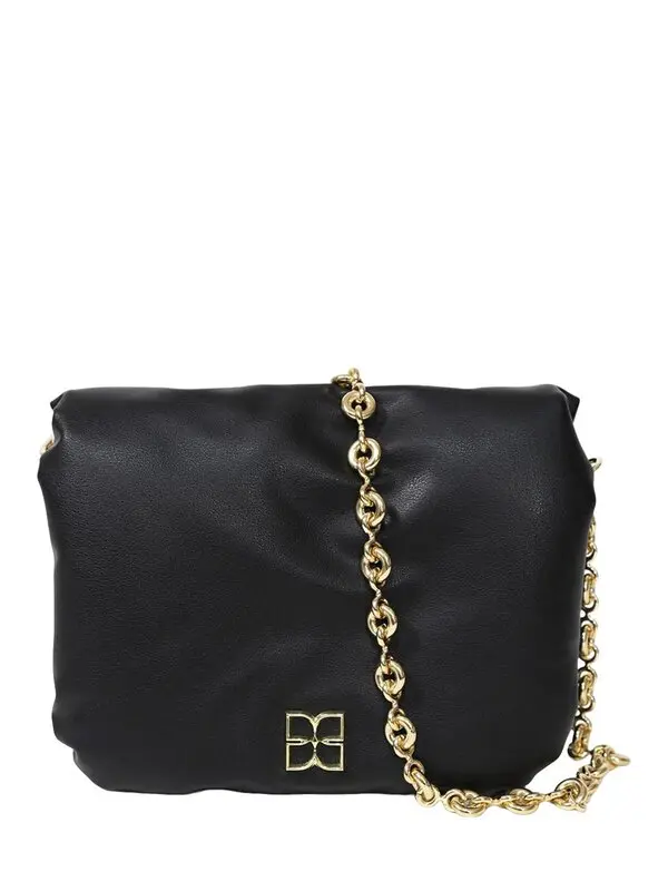 BELLE & BLOOM Leather Handbag With Detachable Chain Strap - Black