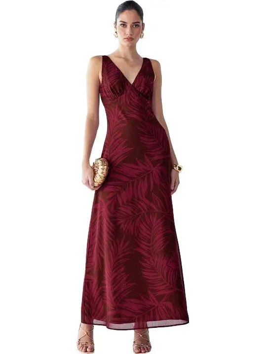 BWLDR Chelsea Maxi Dress - Burgundy Palms