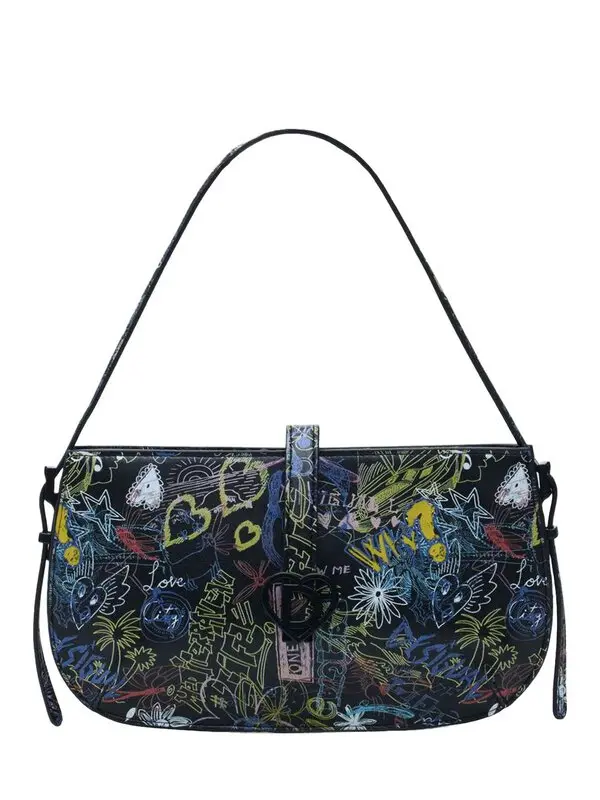Desigual Butterfly Appliqué Crossbody Bag - Black