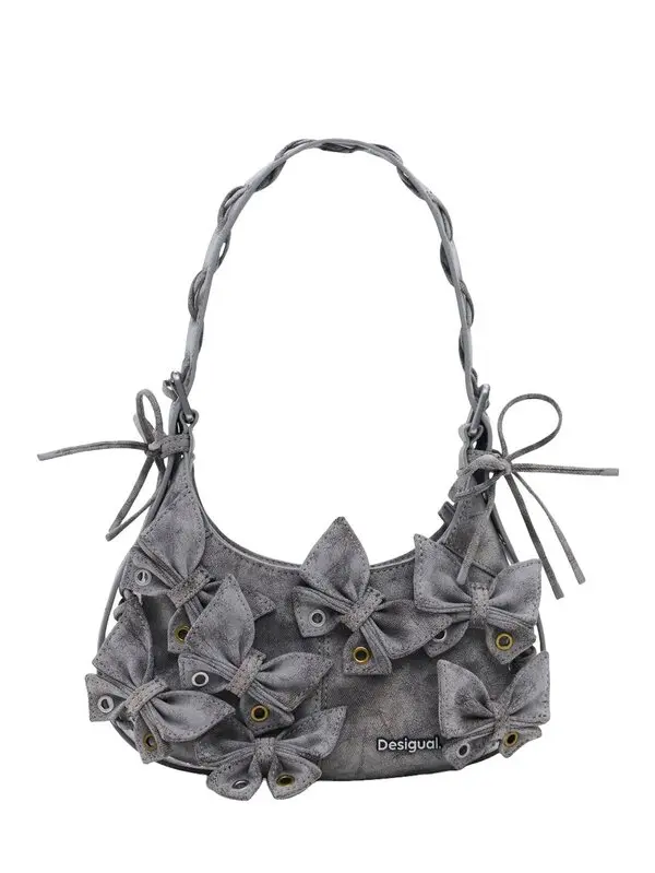 Desigual Butterfly Appliqué Crossbody Bag - Light Gray