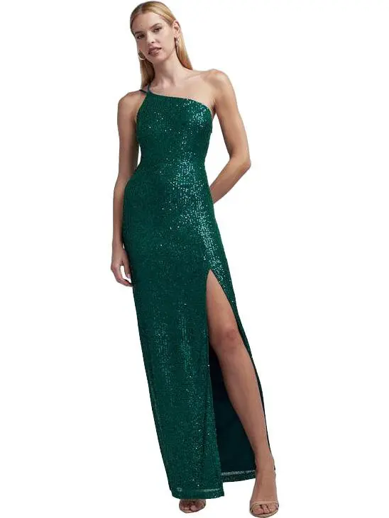BWLDR Boston Maxi Dress - Emerald Sequin