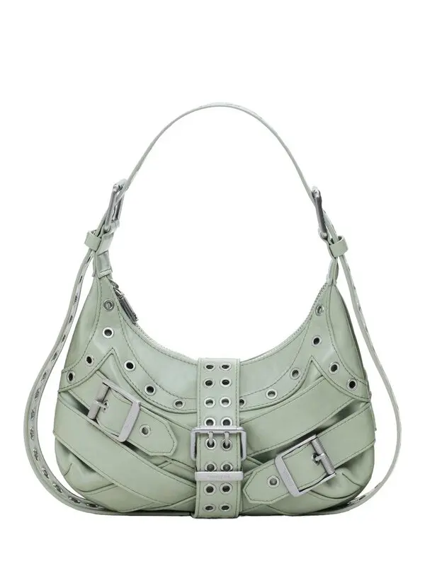 Desigual Grommet Trim Faux Leather Shoulder Bag - Green