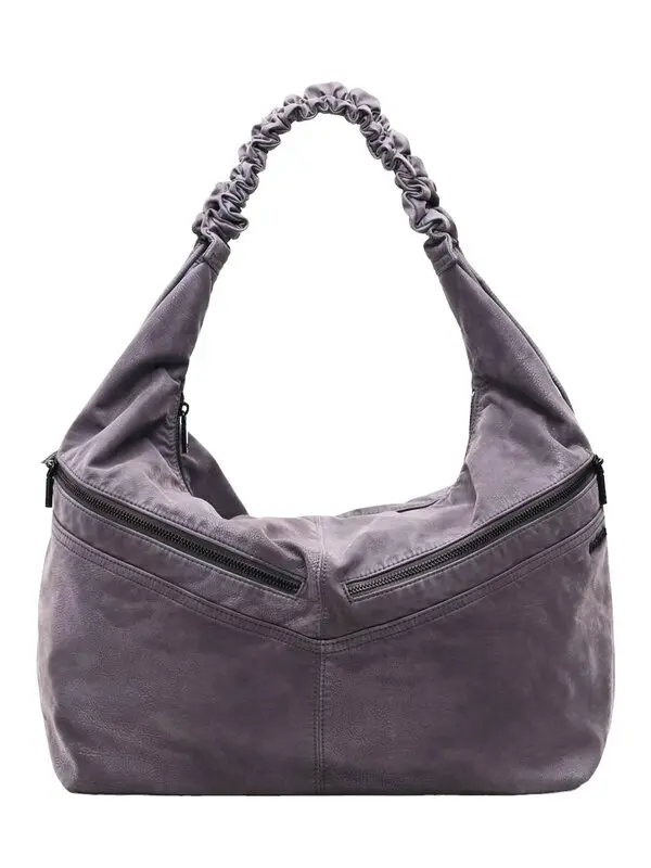 Desigual Grommet Trim Faux Leather Shoulder Bag - Purple