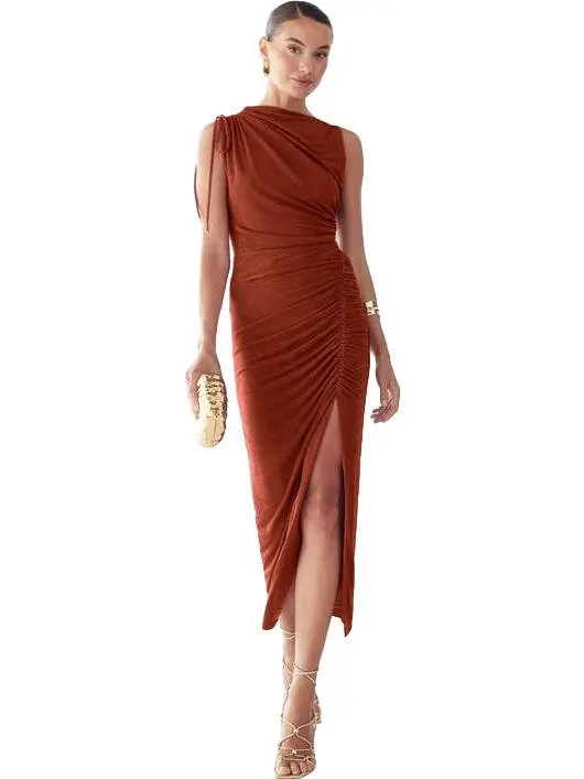BWLDR Eternity Fit And Flare Maxi Dress - Copper