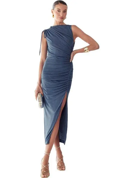 BWLDR Eternity Fit And Flare Maxi Dress - Petrol Blue