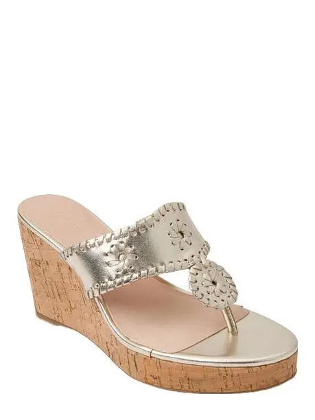 Jack Rogers High Wedge Sandal - Platinum