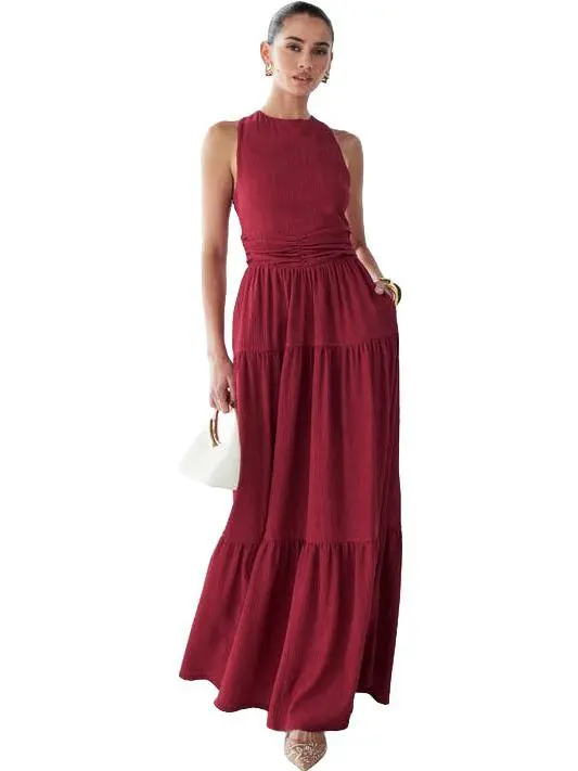 BWLDR Brooks Maxi Dress - Burgundy