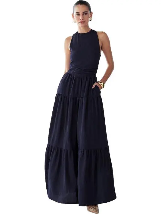 BWLDR Brooks Maxi Dress - Navy Blue