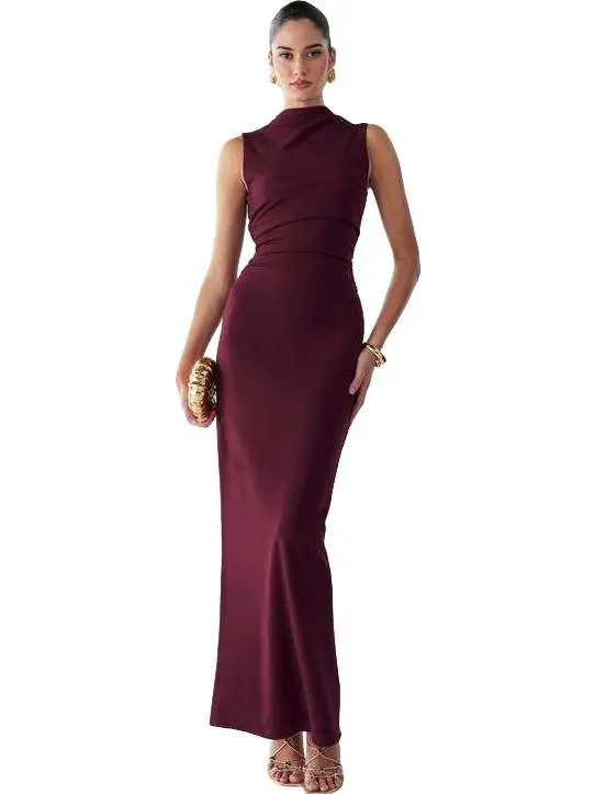 BWLDR Lana Maxi Dress - Burgundy
