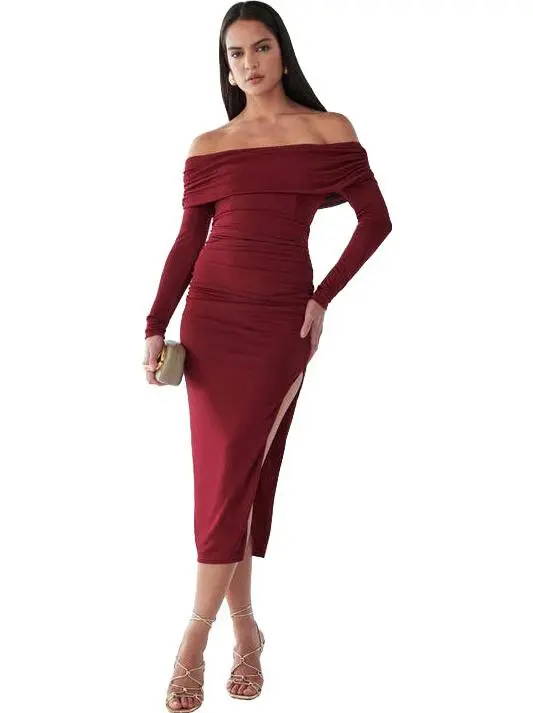 BWLDR Piedra Midi Dress - Burgundy