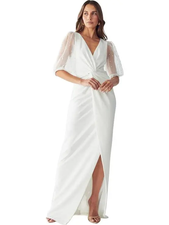 BWLDR Chiara Fit-and-flare Maxi Dress - White