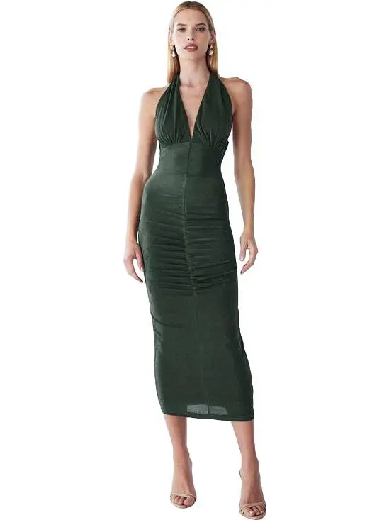 BWLDR Lizette Bodycon Midi Dress - Khaki