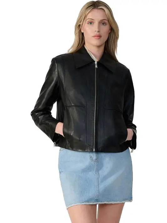FURNIQ UK Daisy Leather Jacket - Black