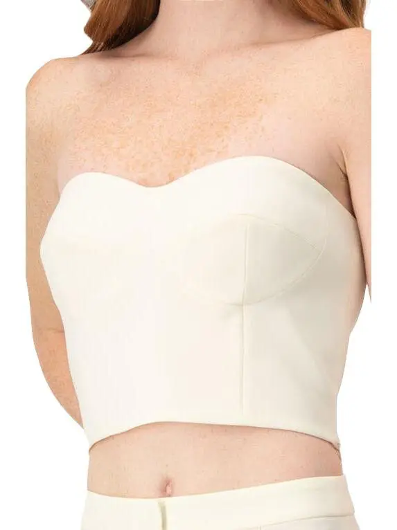IVONNE Solid Tube Crop Top - Natural
