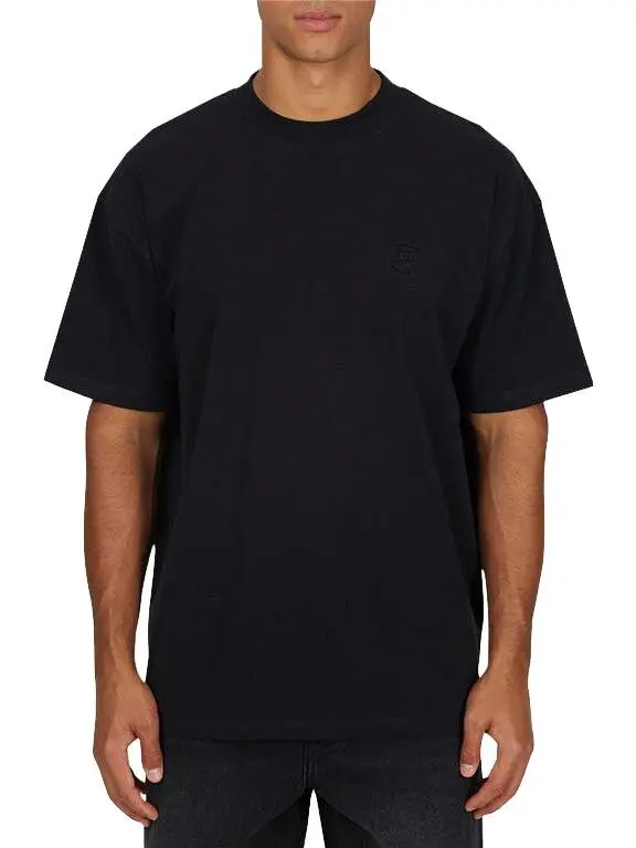 GOOD FOR NOTHING Emblem Tonal Relaxed Slub T-shirt - Black