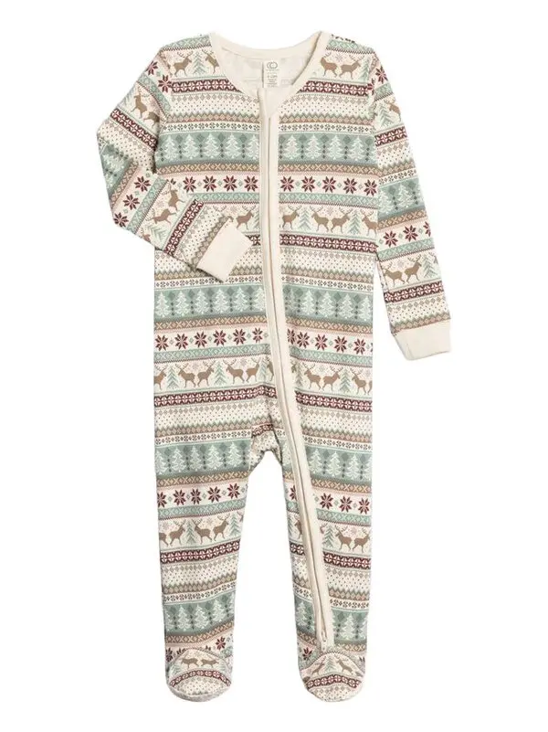COLORED ORGANICS Holiday Peyton Zipper Sleeper - Fairisle