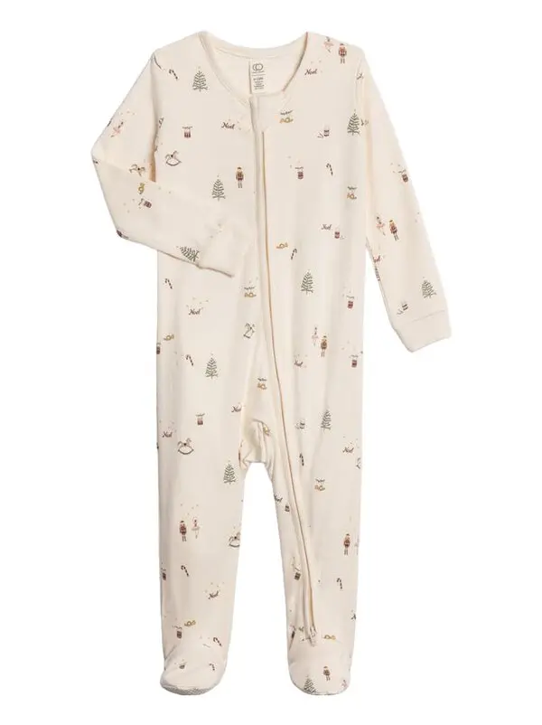 COLORED ORGANICS Holiday Peyton Zipper Sleeper - Noel