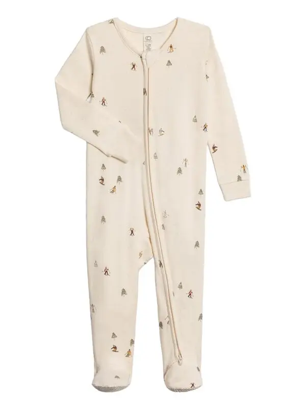 COLORED ORGANICS Holiday Peyton Zipper Sleeper - Ski Trails