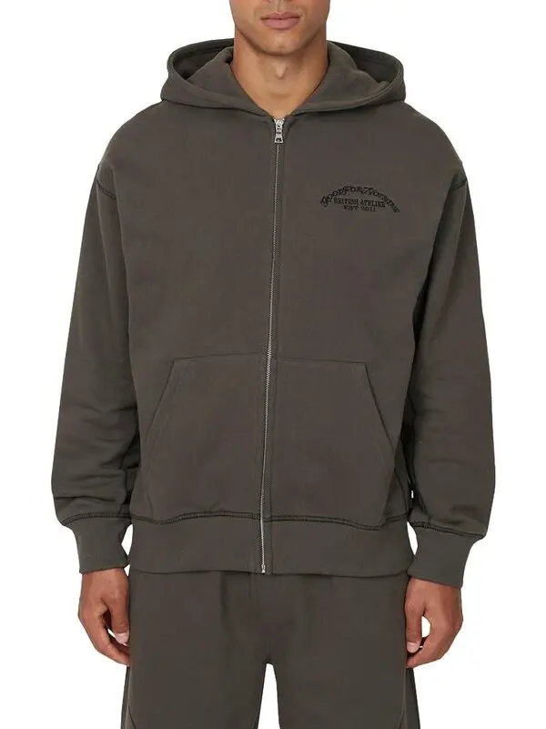 GOOD FOR NOTHING Coverlock Vintage Zip Hoodie - Gunmetal
