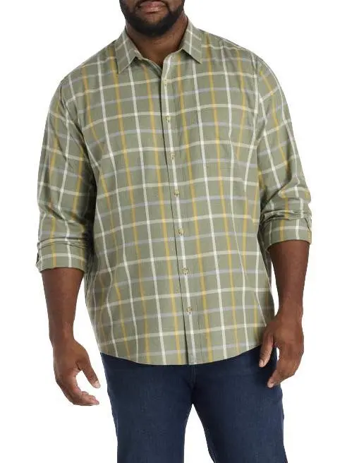 UNTUCKIT FIT BY DXL Big & Tall Silva Flannel Sport Shirt - Green