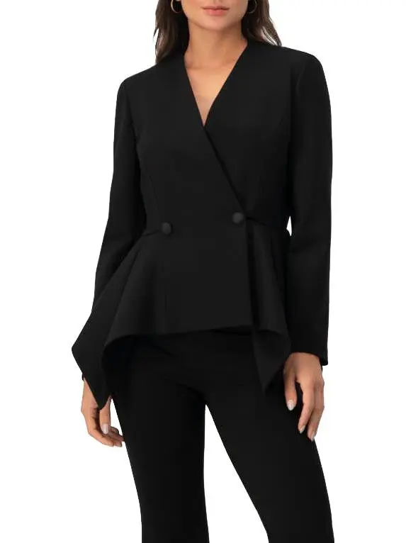 IVONNE Peplum Blazer - Black