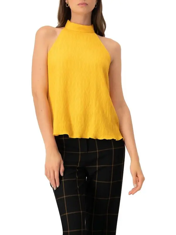 IVONNE Halter Neck Sleeveless Blouse - Yellow