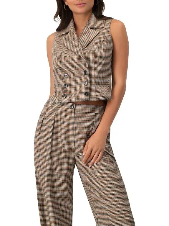 IVONNE Double-breasted Cropped Vest - Multicolor
