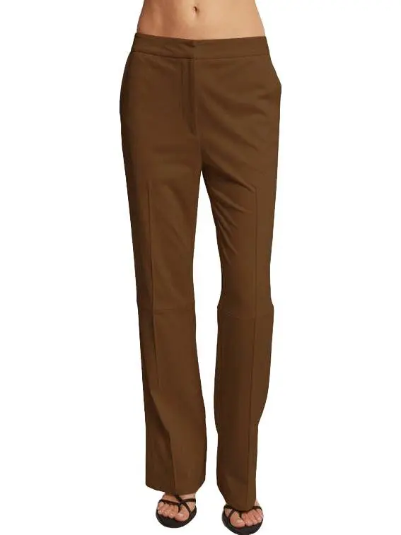 CRESCENT Faux Suede Flared Pants - Espresso