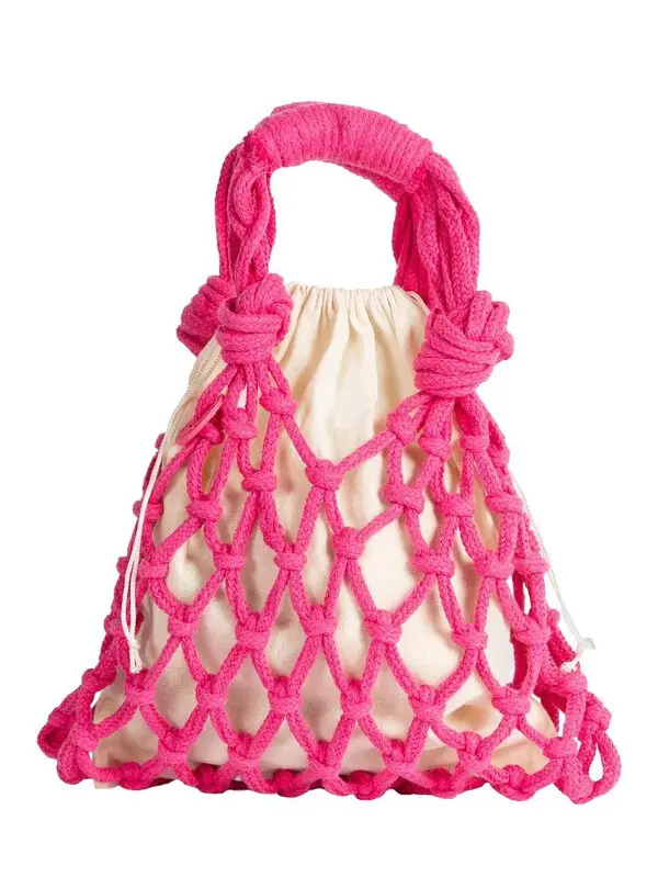 TIN MARIN Trenza Macramé Net Tote - Bubblegum Pink