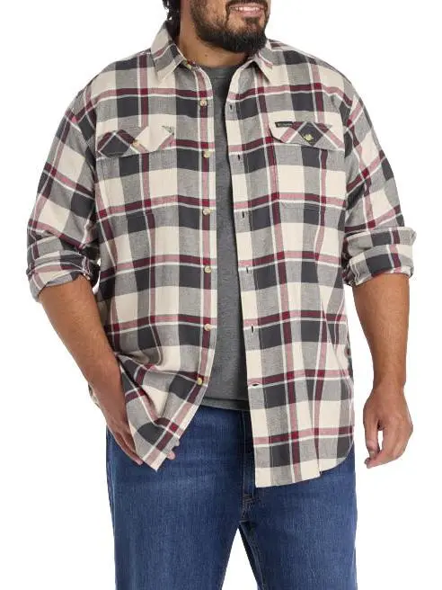 Columbia Big & Tall Flare Stretch Flannel Sport Shirt - Dark Stone