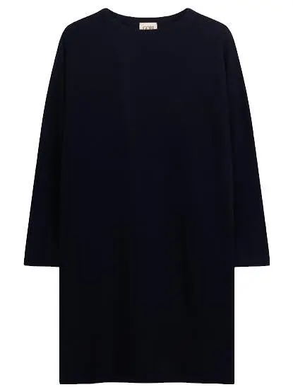 Gobi Cashmere Cashmere Knit C-neck Dress - Navy Blazer