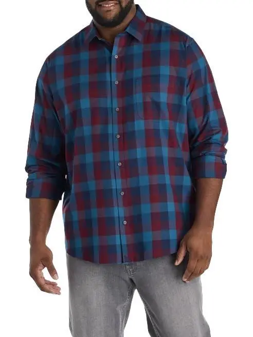 UNTUCKIT FIT BY DXL Big & Tall Heinrich Flannel Sport Shirt - Blue