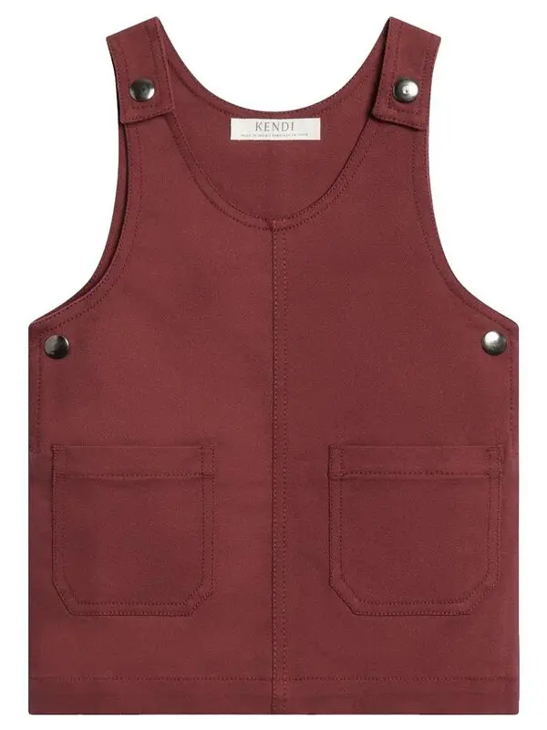 KENDI Alma Twill Jumper Dress - Cranberry