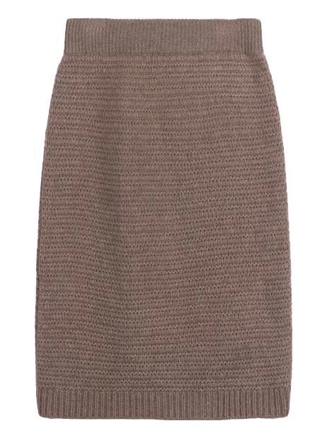 Gobi Cashmere 100% Mongolian Cashmere Sheath Skirt - Taupe