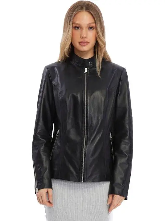 FURNIQ UK Elspeth Leather Jacket - Black