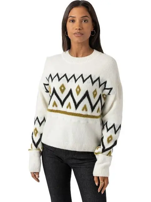 SAINT + SOFIA Allana Fairisle Sweater - White