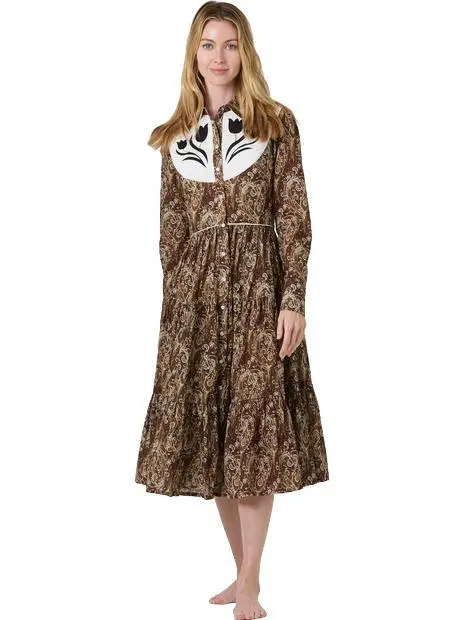 BY TESS COLLECTION Beck Paisley Print Dress - Brown Paisley