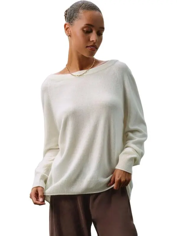Naked Cashmere Azalea Cashmere Boatneck Sweater - Ecru