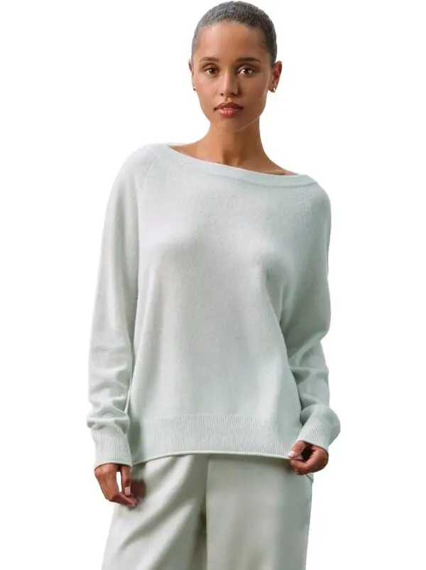 Naked Cashmere Azalea Cashmere Boatneck Sweater - Jadite