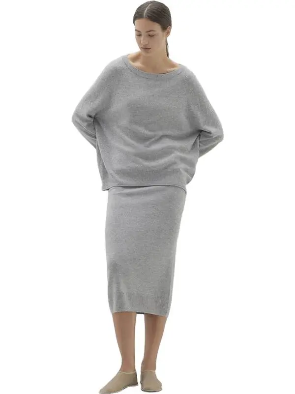 Naked Cashmere Azalea Cashmere Boatneck Sweater - Shadow Heather