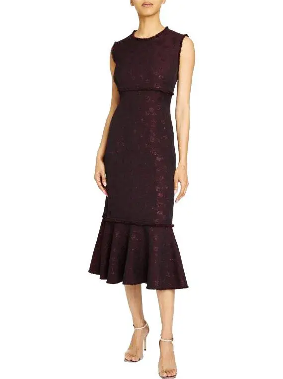 Santorelli Andi Midi Sheath Dress - Raisin