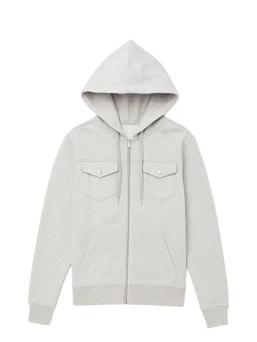 BENBEN Heavyweight Full Zip Up Hoodie Jacket - Grey