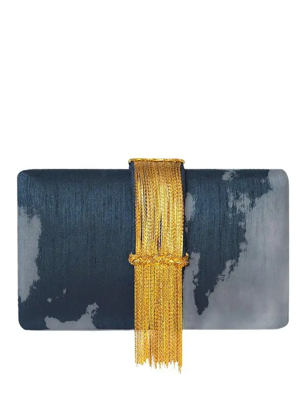 SIMITRI Jewel Fringe Clutch - Teal