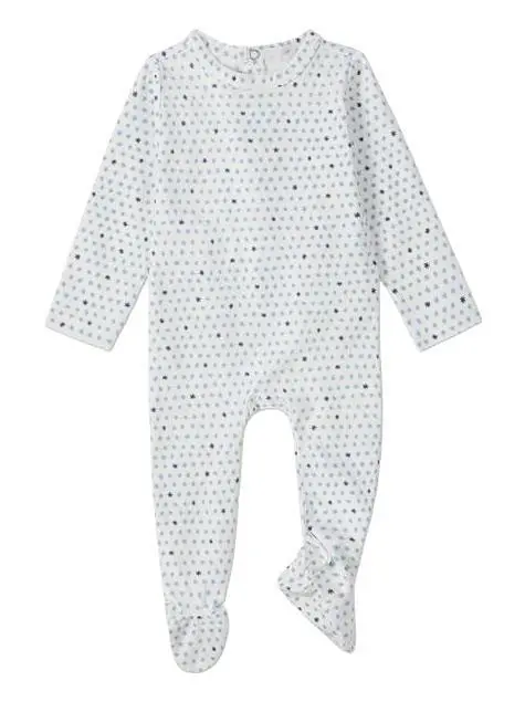 MINIMOI Petite Stars Cotton Rich Footie - Pearl Blue