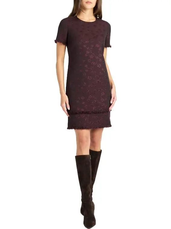 Santorelli Melania Short Sleeve Shift Dress - Raisin